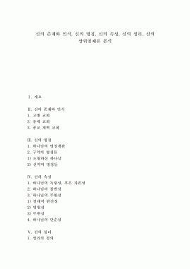 [신][신 존재][신 인식][신 명칭][신의 속성][신의 섭리][신의 삼위일체론][삼위일체론][삼위일체]신의 존재, 신의 인식, 신의 명칭, 신의 속성, 신의 섭리, 신의 삼위일체론(신, 삼위일체론, 삼위일체, 신의 존재)-1페이지