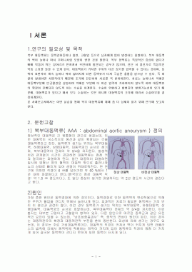 복부대동맥류( AAA : abdominal aortic aneurysm) 케이스-1페이지