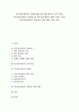 [외주전문채널][외주정책][외주제작]외주전문채널의 기대효과와 외주전문채널의 논의 과정, 외주전문채널의 문제점 및 외주전문채널의 해외 모델 그리고 외주전문채널의 지향점을 위한 제언 심층 분석-1페이지
