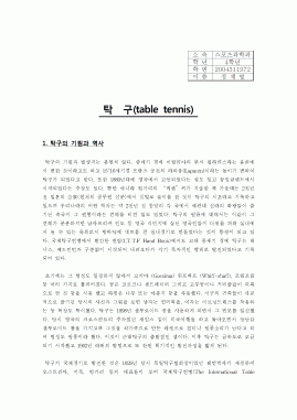탁  구(table tennis) -1페이지