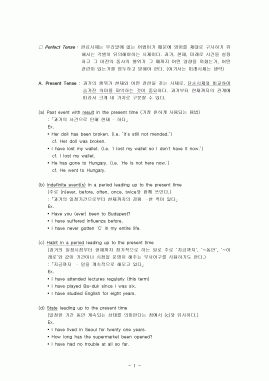 영문법-완료형과 조동사의 쓰임 정리-1페이지