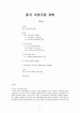 중국 국영 기업 개혁-1페이지