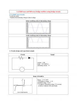 [실험레포트/물리,공학] Diode Circuit(다이오드 회로)실험레포트(예비,결과)-1페이지