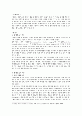 [성형수술] 성형수술에 대한 반대의견-1페이지