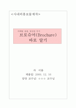 브로슈어 바로 알기-1페이지