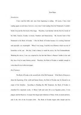 출애굽기 (Exodus) term paper-1페이지