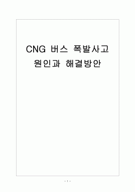 [사회과학] [버스 폭발사고] CNG버스 폭발사고의 원인과 해결방안-1페이지