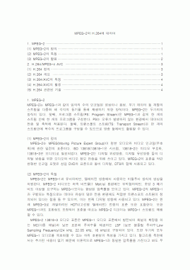 MPEG-2와 H.264에 대하여-1페이지