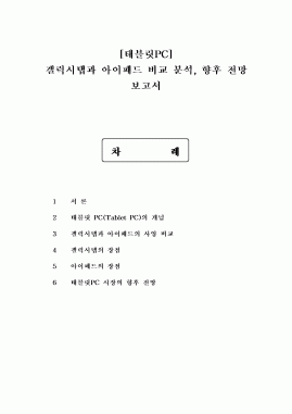 [태블릿PC]갤럭시탭과 아이패드 비교 분석, 향후 전망 보고서-1페이지