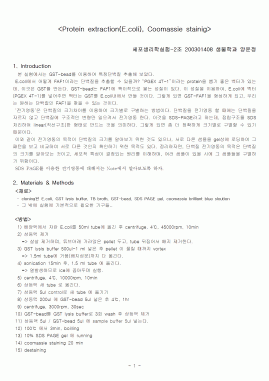 Protein extraction(E.coli), Coomassie stainig-1페이지