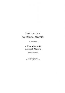 [솔루션] 프렐라이 현대대수학 (abstract algebra) 제7판 A First Course in abstract algebra 영문 솔루션-1페이지