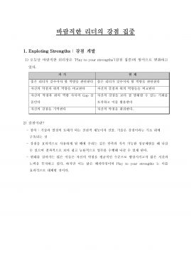 바람직한 리더의 강점 집중-1페이지