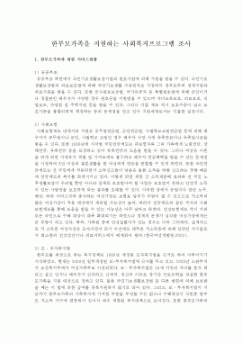 한부모가족을 지원하는 사회복지프로그램 조사-1페이지
