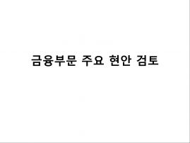 금융부문 주요 현안 검토-1페이지