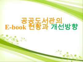 공공도서관의 E-book 현황 및 개선방향 -1페이지