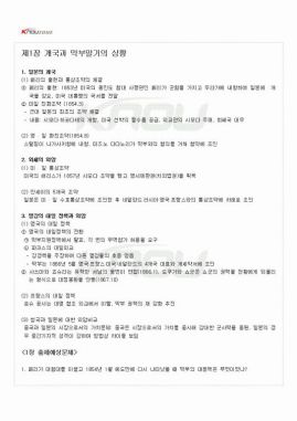 2011년 1학기 근현대한일관계와국제사회 출석대체시험 핵심체크-1페이지