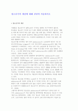 청소년기의 개념에 대해 간단히 서술-1페이지