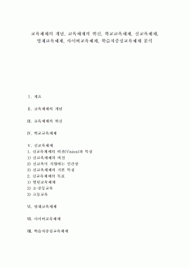 [교육체제][학교교육체제][신교육체제][영재교육체제][사이버교육체제][학습자중심교육체제]교육체제의 개념, 교육체제의 혁신, 학교교육체제, 신교육체제, 영재교육체제, 사이버교육체제, 학습자중심교육체제 분석-1페이지