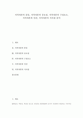 [지적자본][지적자본의 분류][지적자본의 중요성][지적자본의 구성요소][인간][지적자본의 시사점]지적자본의 분류, 지적자본의 중요성, 지적자본의 구성요소, 지적자본과 인간, 지적자본의 시사점 분석-1페이지