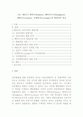 에릭슨(Erikson), 헤비거스트(Havighurst), 레빈슨(Levinson), 로에빙거(Loevinger)의 발달이론 비교-1페이지
