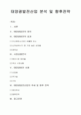 태양광발전 산업분석 및 향후전망PPT(2014년 08월 업데이트)-1페이지