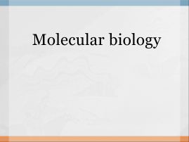 Molecular biology 레포트 자료-1페이지