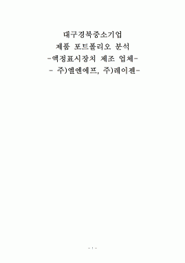 대구경북중소기업 제품 포트폴리오 분석-1페이지