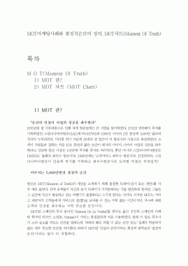 MOT마케팅사례와 결정적순간의 정의, MOT차트(Moment Of Truth)-1페이지