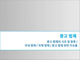 광고 법제 (광고 법제의 시초 및 종류, 국내 법제, 국제 법제, 광고 법제 관련 이슈들)-1페이지