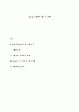 기술인적자원의 평가와 보상-1페이지