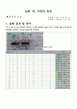 실험 19. 카운터 회로(결과보고서)-1페이지