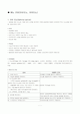 배뇨 간호(단순도뇨, 유치도뇨 등)-1페이지