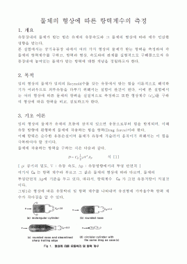 물체의 형상에 따른 항력계수의 측정-1페이지