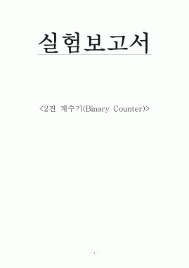 2진계수기 실험보고서-1페이지