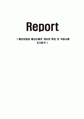 해상보험과 해상손해의 개요와 특징 및 적용사례 조사분석-1페이지
