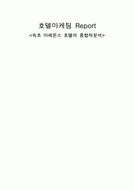 속초 마레몬스 호텔의 종합적분석-1페이지