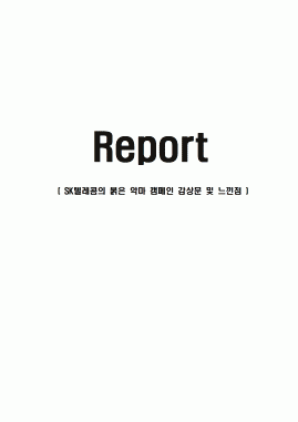 SK텔레콤의 붉은 악마 캠페인 감상문 및 느낀점-1페이지
