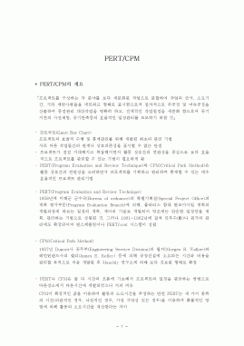 [기획]pert-cpm 레포트 자료-1페이지