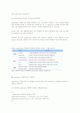 ASP application 레포트 자료-1페이지