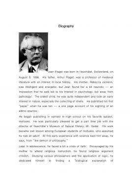 piaget theory 레포트 자료-1페이지