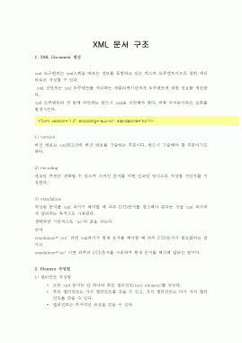 XML 문서 구조 레포트 자료-1페이지