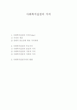 사회복지실천의 가치-1페이지