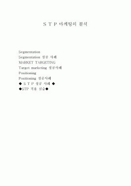 S T P 마케팅의 분석-1페이지