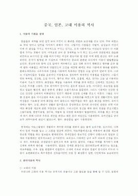 중국 일본 한국 고대  미용의 역사-1페이지