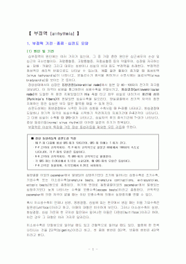 (성인간호학)부정맥의 기전, 종류, 심전도 모양(심실빈맥, 심실세동의 간호, 치료, 심전도 모양)-1페이지