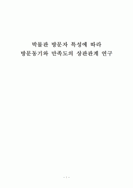 마케팅조사 보고서(박물관 방문자 상관관계)-1페이지