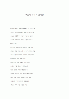 루소의 생애와 교육관-1페이지
