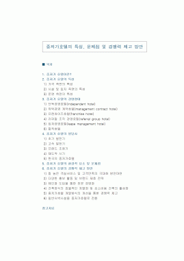 [중저가 호텔] 중저가호텔의 특성, 문제점 및 경쟁력 제고 방안-1페이지