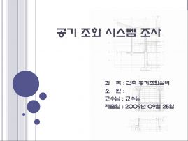 공기 조화 시스템 조사,공기조화방식의 분류-1페이지