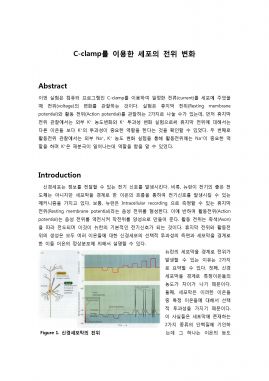 [전기생리학 실험보고서] c-clamp이용한 세포전위변화 -1페이지